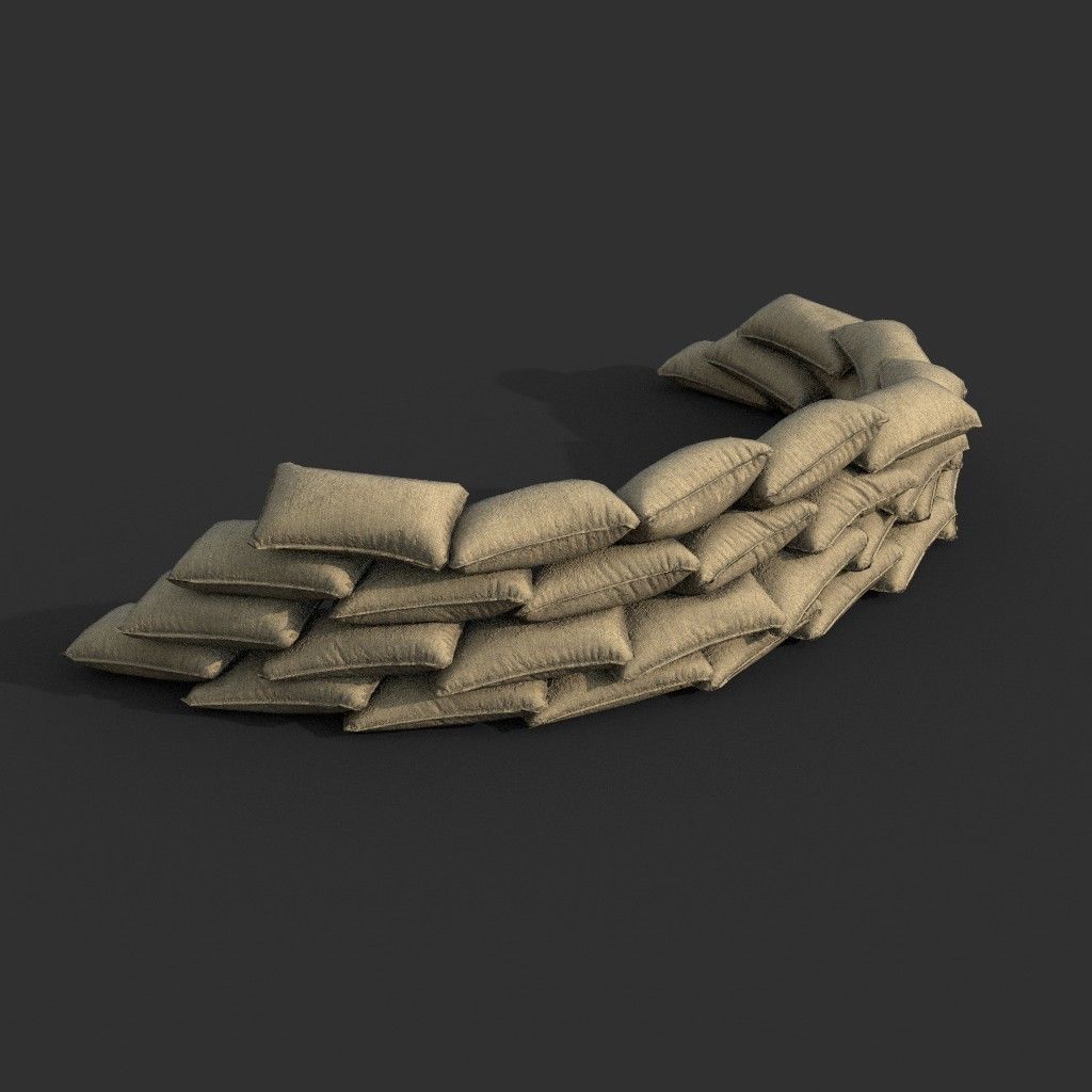Low poly Sandbag Pack 200203 free VR / AR / low-poly 3D model | CGTrader