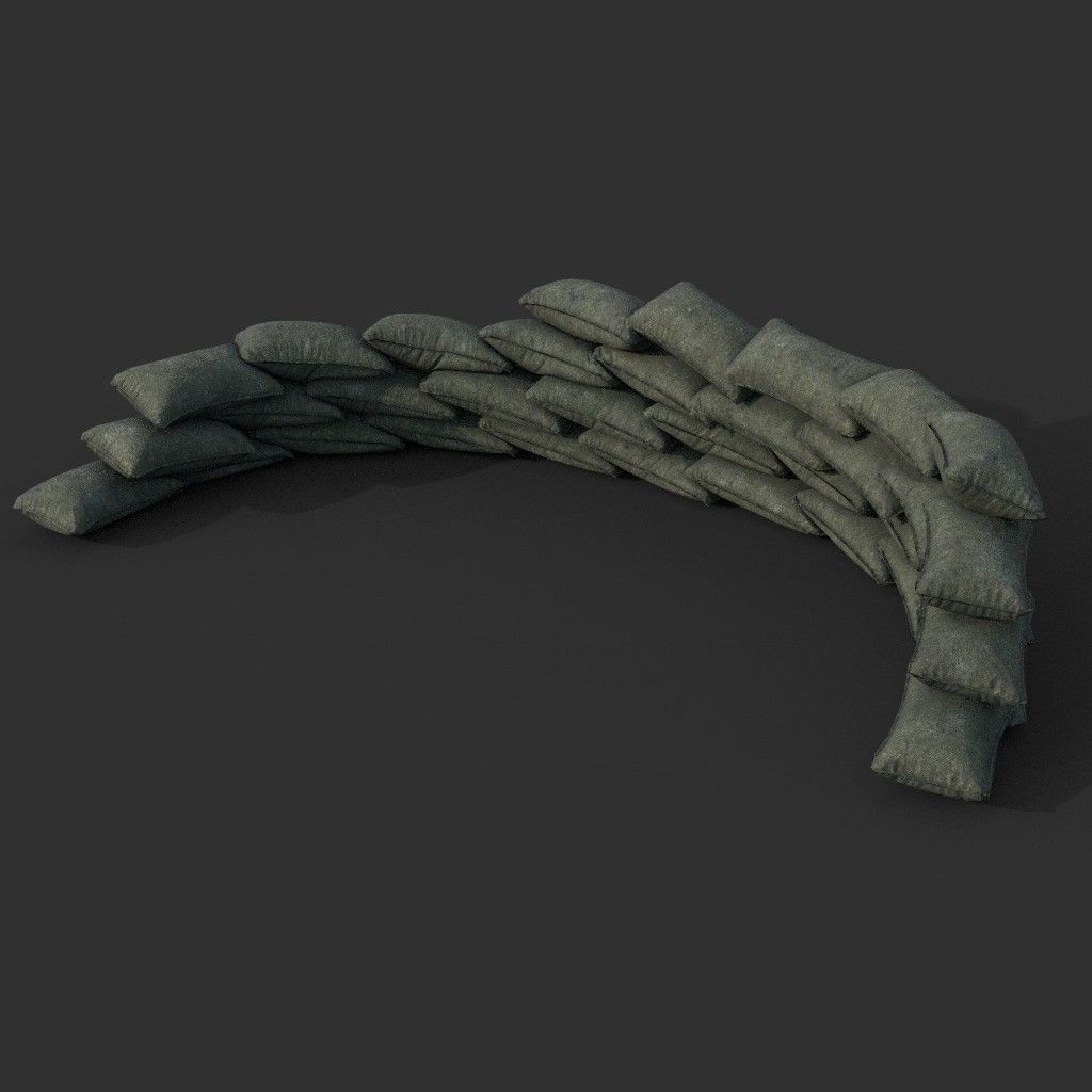 Low poly Sandbag Pack 200203 free VR / AR / low-poly 3D model | CGTrader