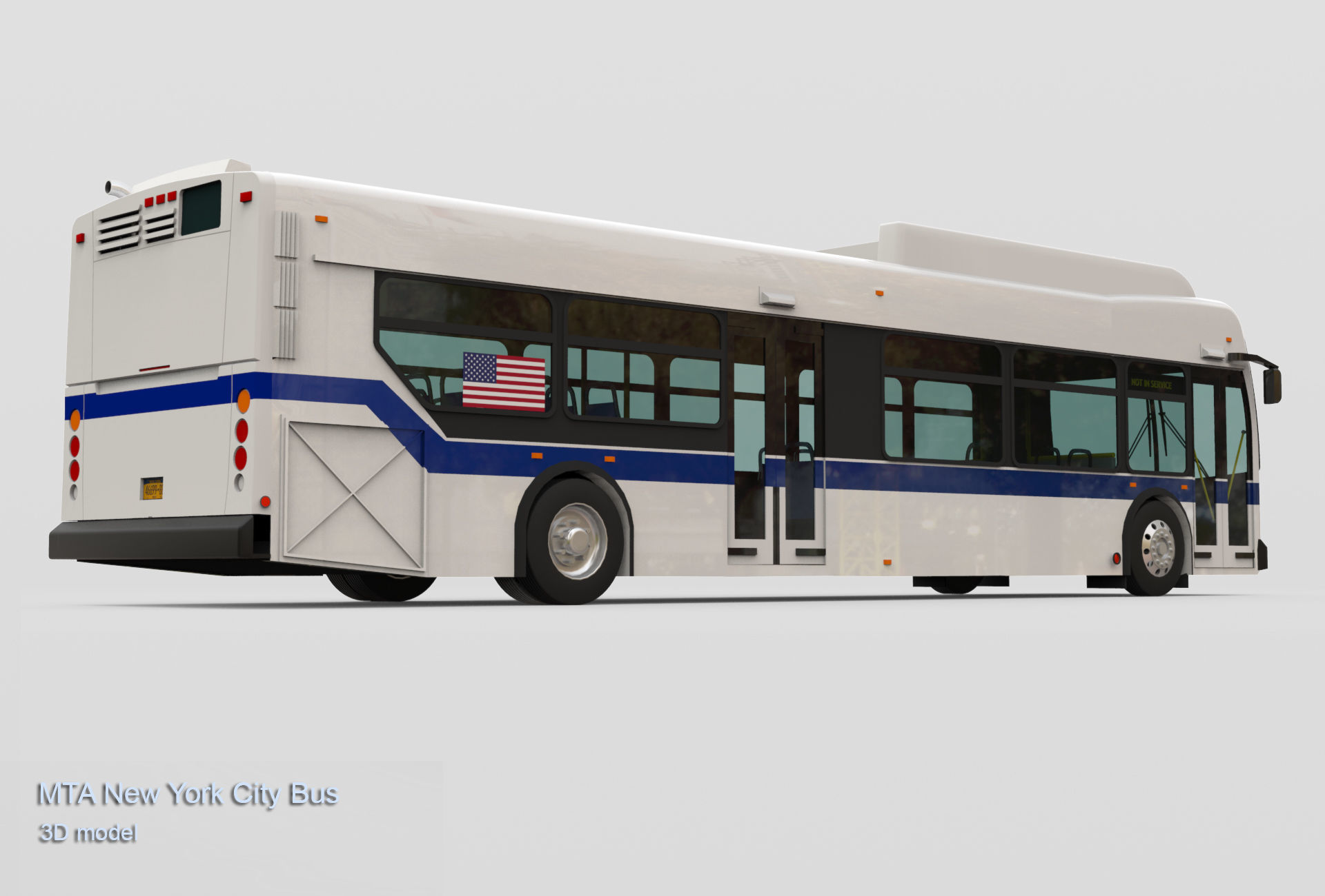 MTA New York City Bus 3D model rigged | CGTrader