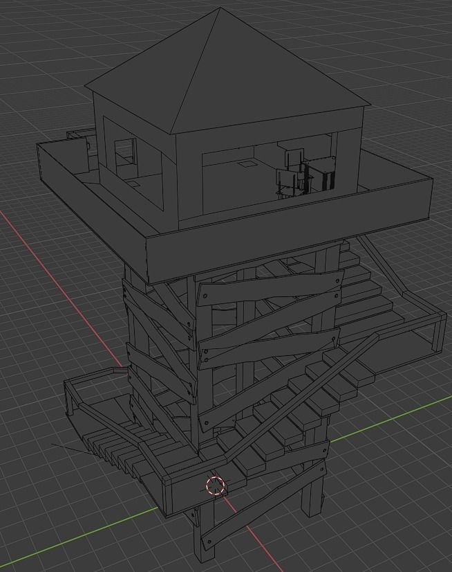 low poly watch tower free VR / AR / low-poly 3D model | CGTrader