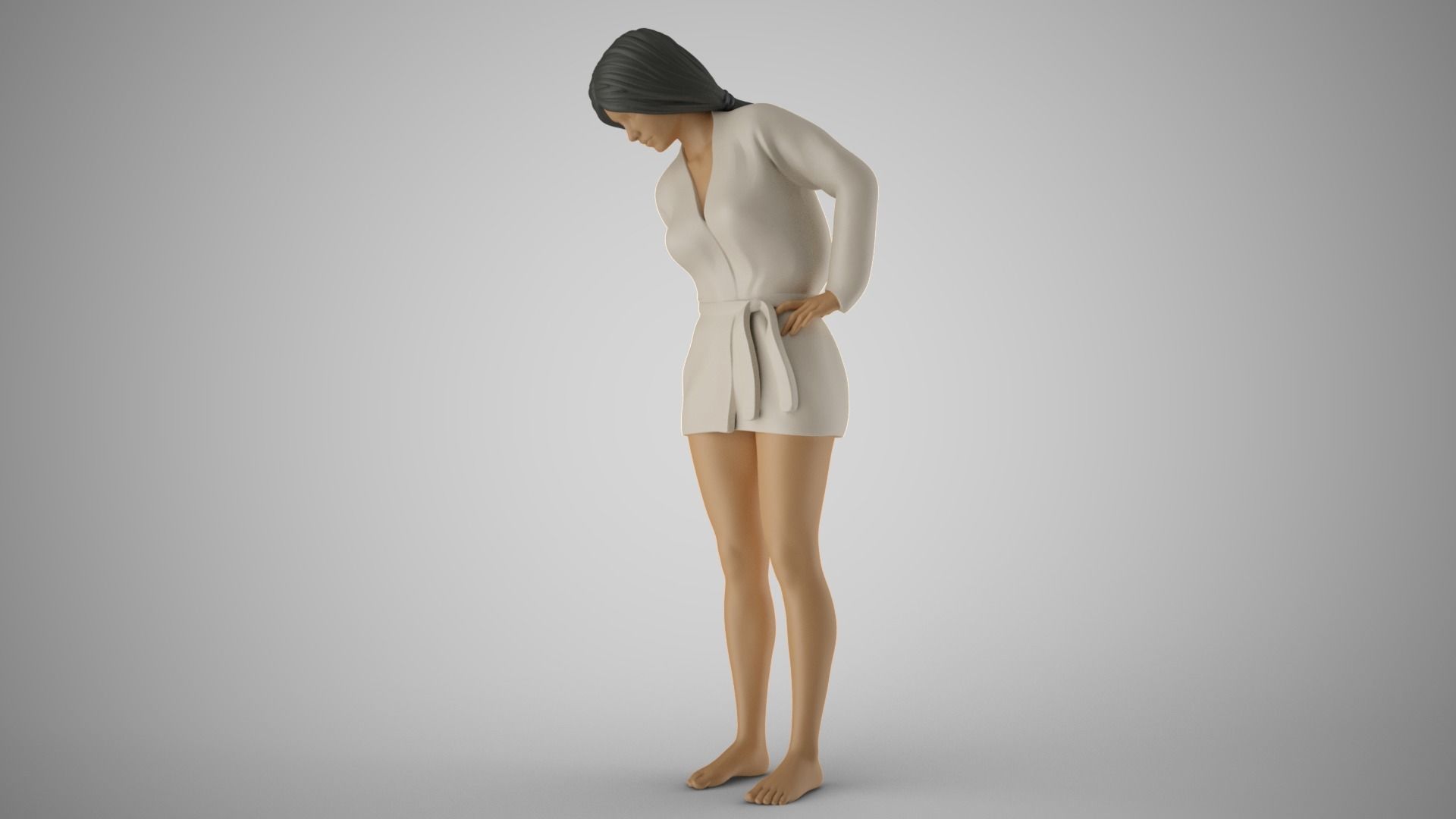 Woman Looking Down 3D model 3D printable | CGTrader