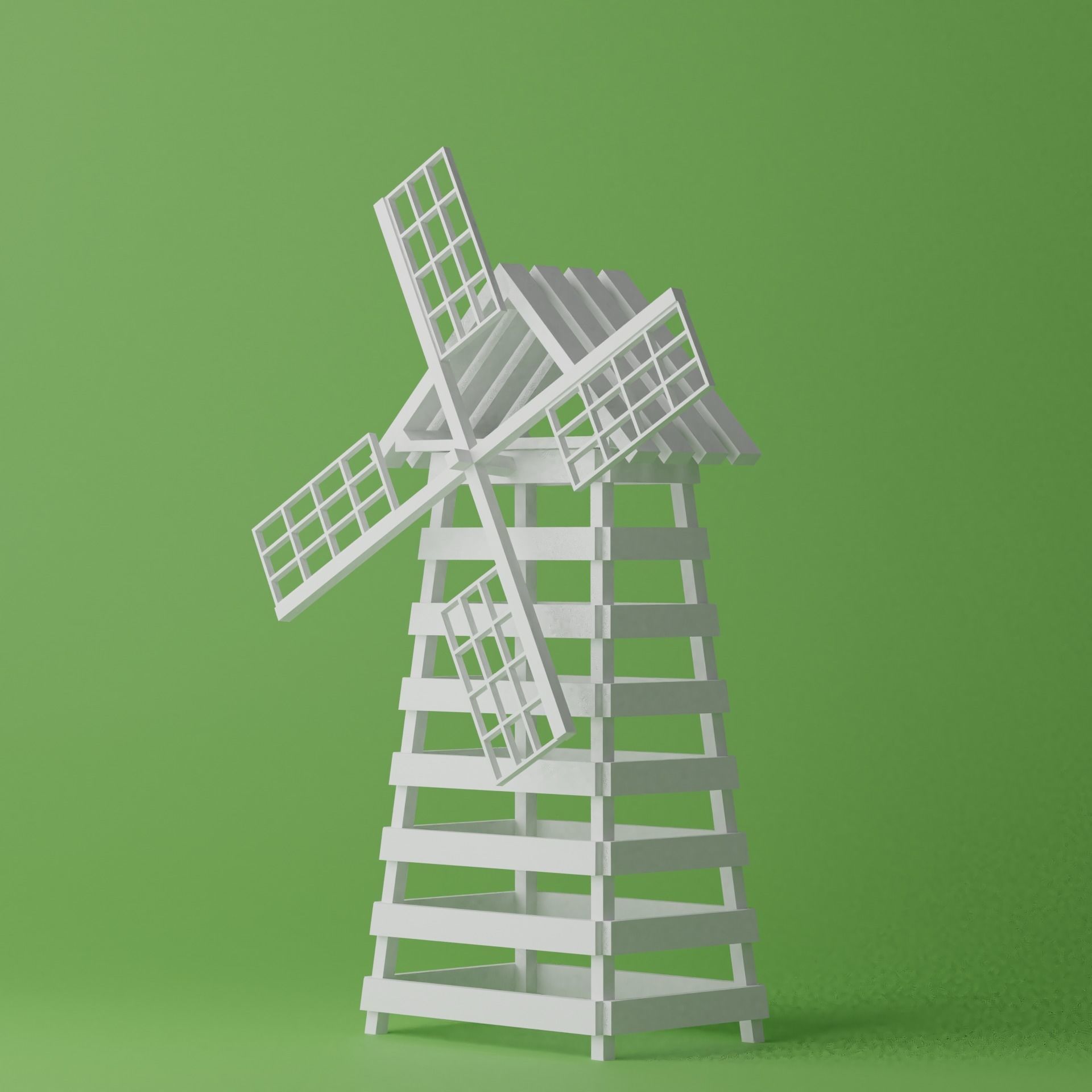 3D model Cartoon Simple Windmill VR / AR / low-poly OBJ FBX C4D BLEND