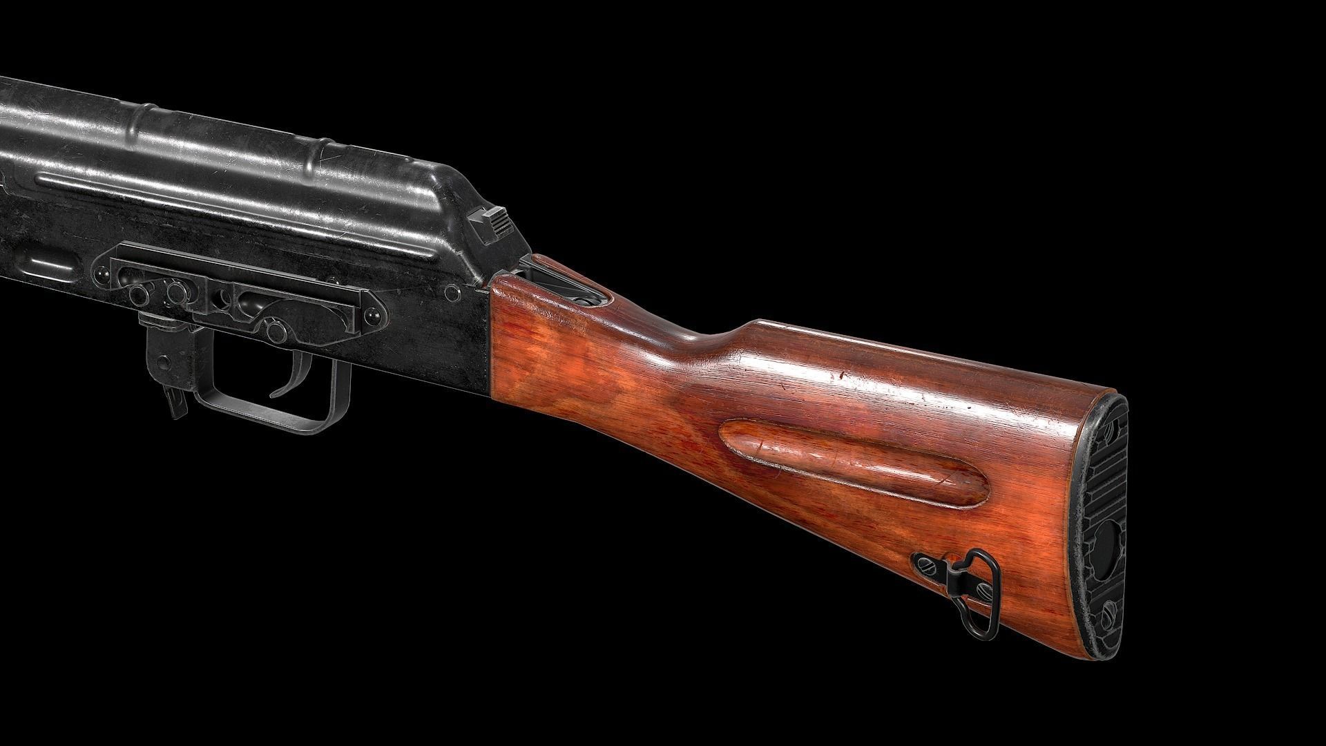 3D model AK - STOCK - AK74 WOOD STD VR / AR / low-poly | CGTrader