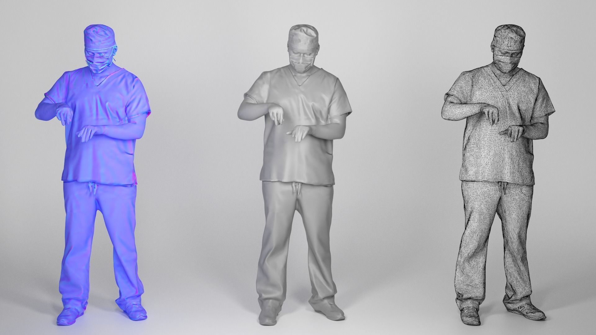 FREE DOWNLOAD Male surgical doctor working 222 free VR / AR / low-poly ...