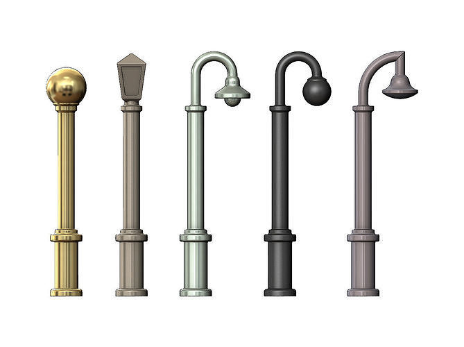 Miniature Modern Street Lamps props 3D model 3D printable | CGTrader