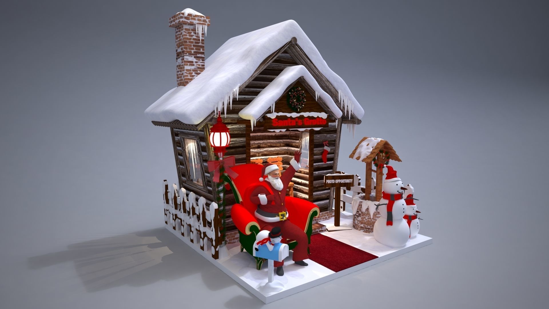 Santas Grotto Christmas Decoration 3D model | CGTrader