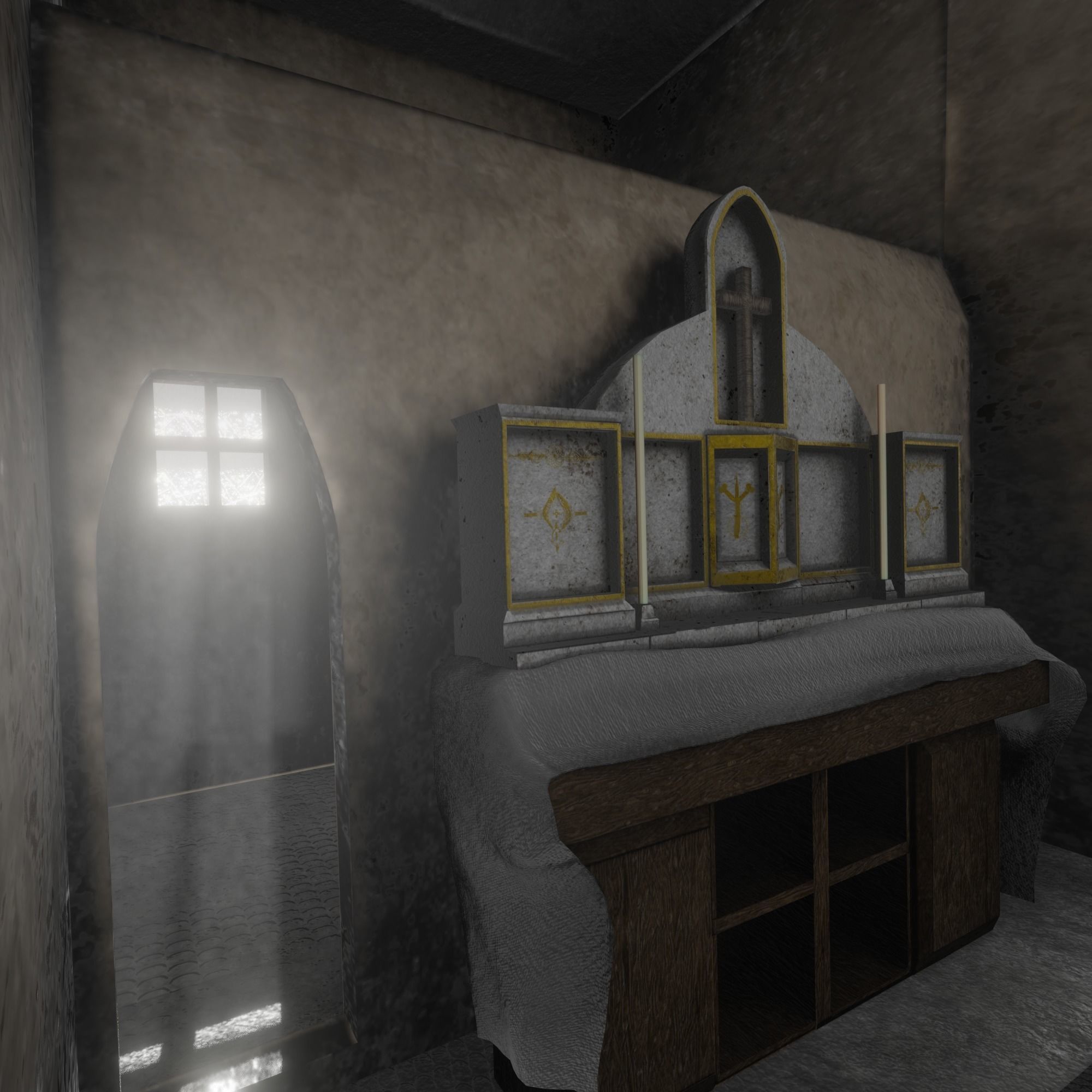 3D model Post apocalyptic church VR / AR / low-poly | CGTrader