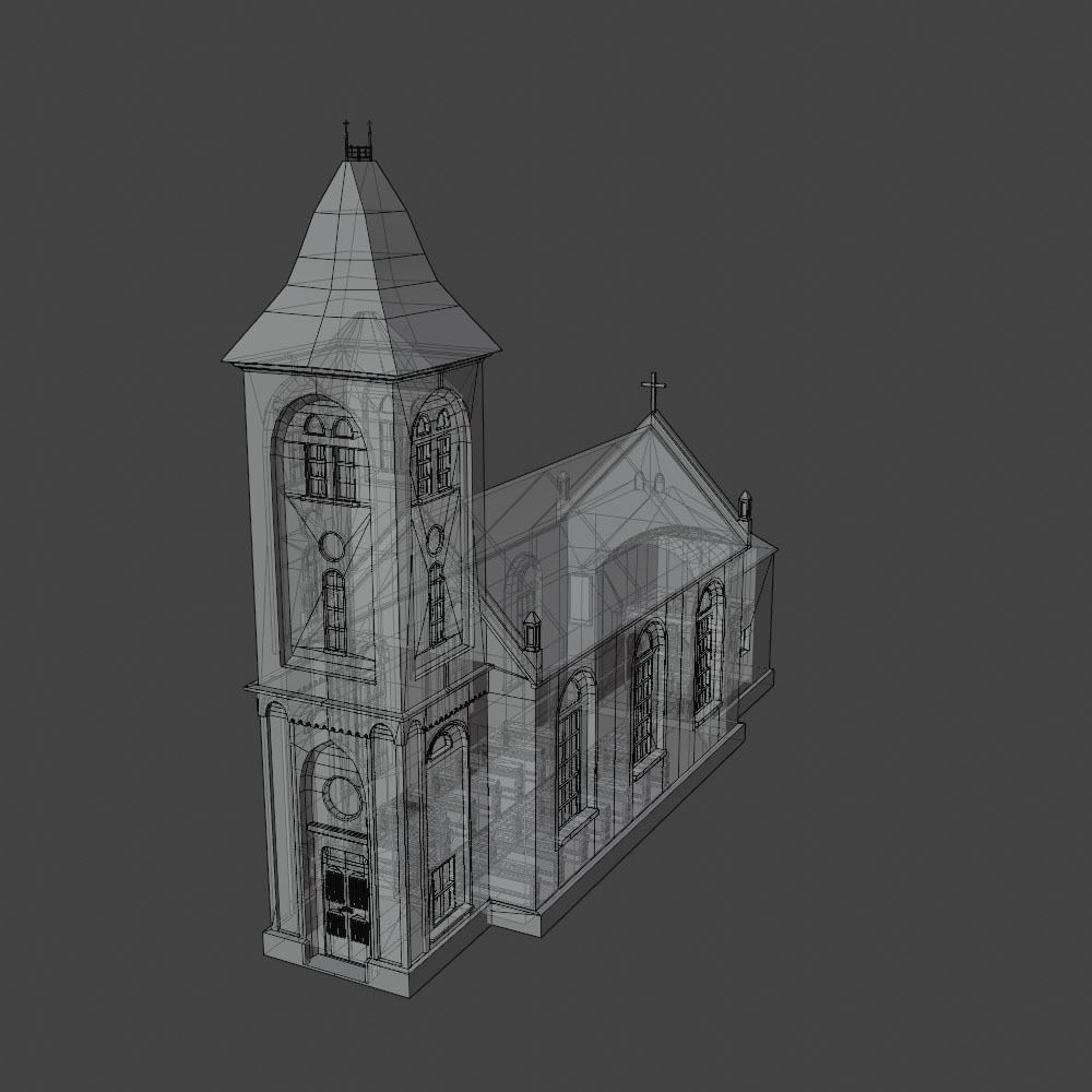 3D model Post apocalyptic church VR / AR / low-poly | CGTrader