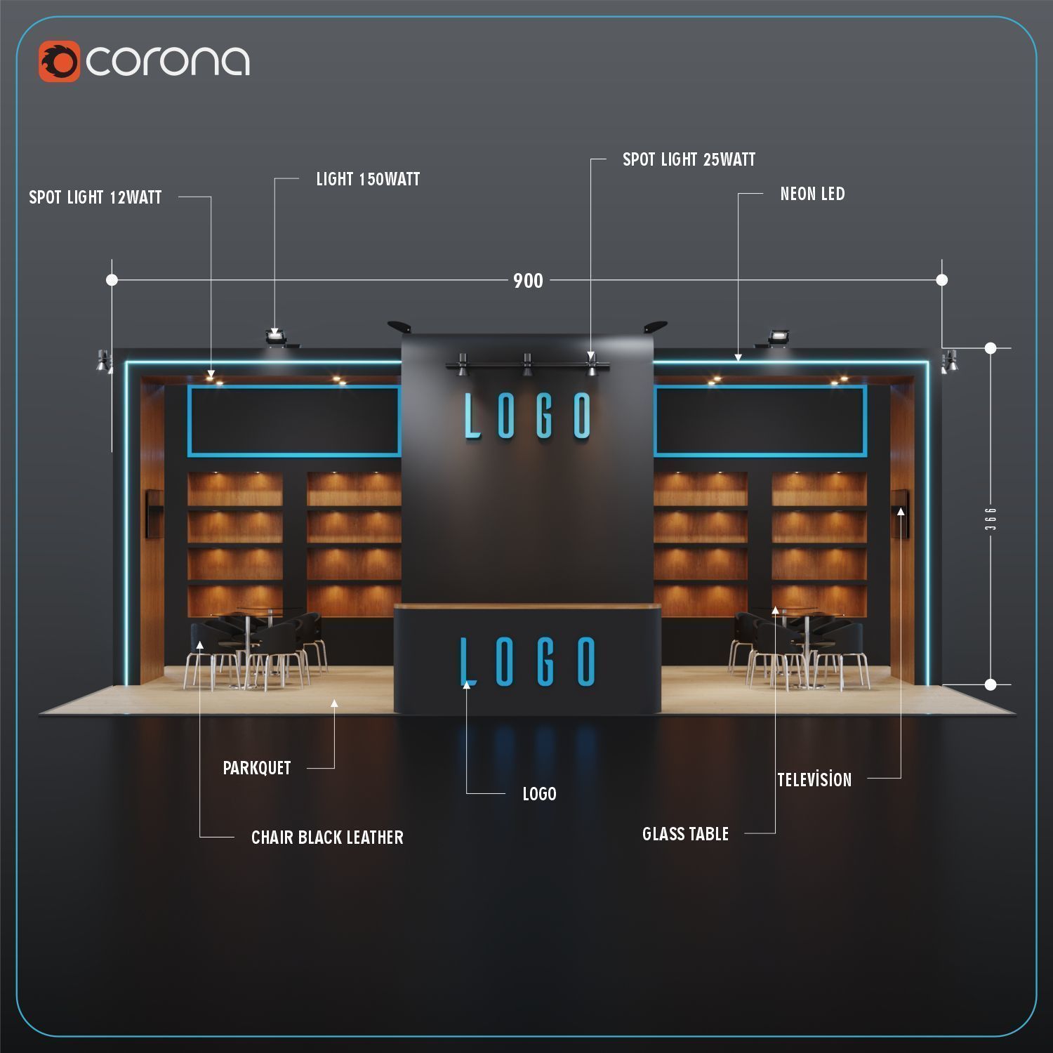 3D model Exhibition Booth Design vol001 VR / AR / low-poly | CGTrader