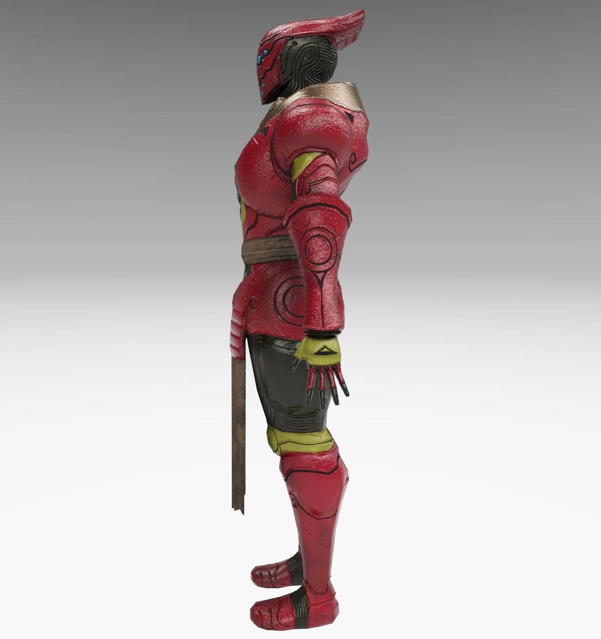 3D model dark hero red enforcer VR / AR / low-poly | CGTrader