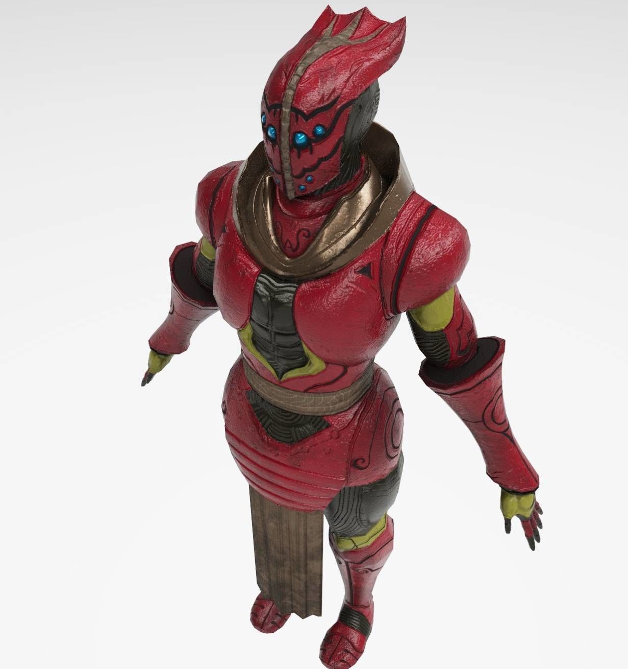 3D model dark hero red enforcer VR / AR / low-poly | CGTrader