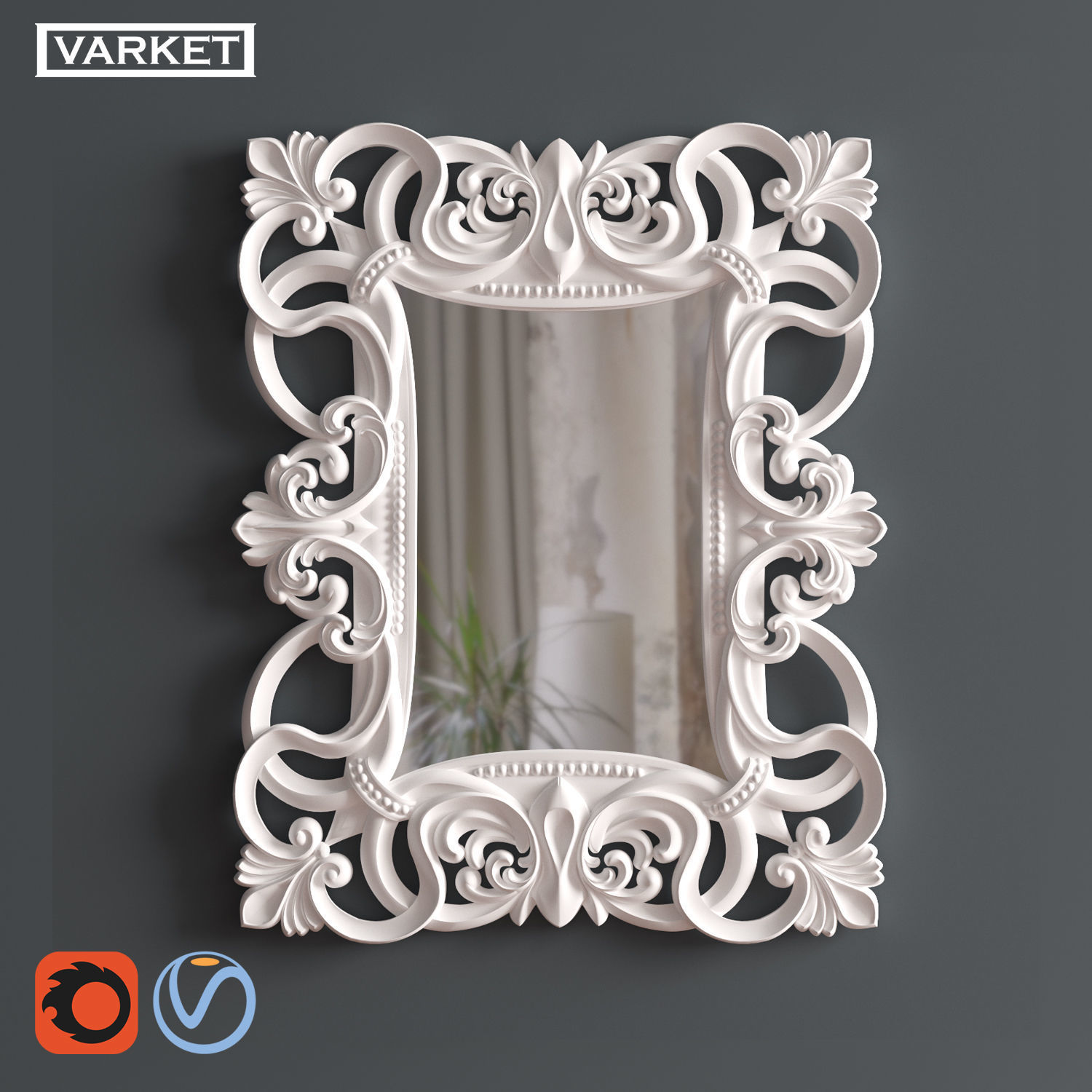 3D model mirror in classic style | CGTrader
