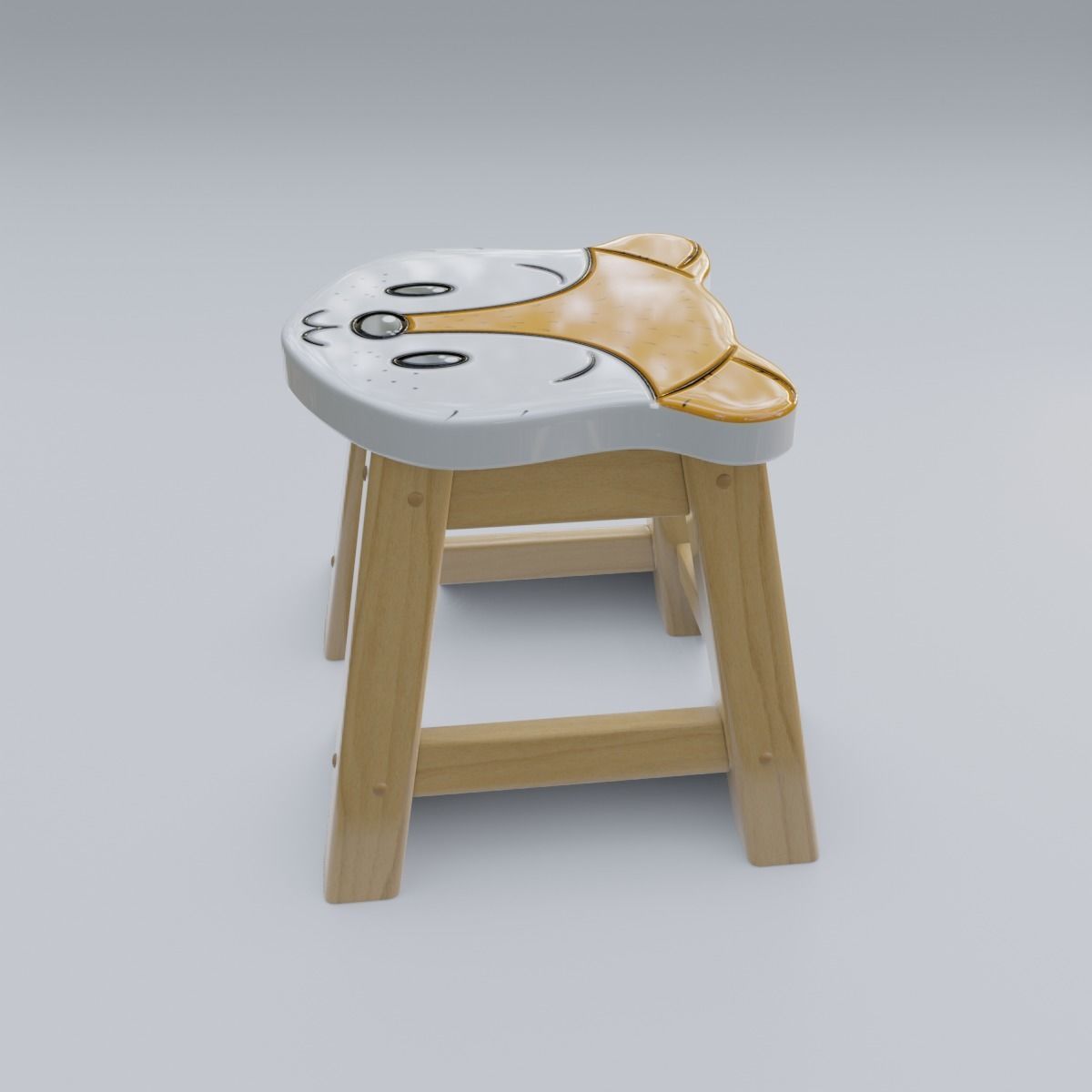 Child Step Stool Fox 3D model | CGTrader