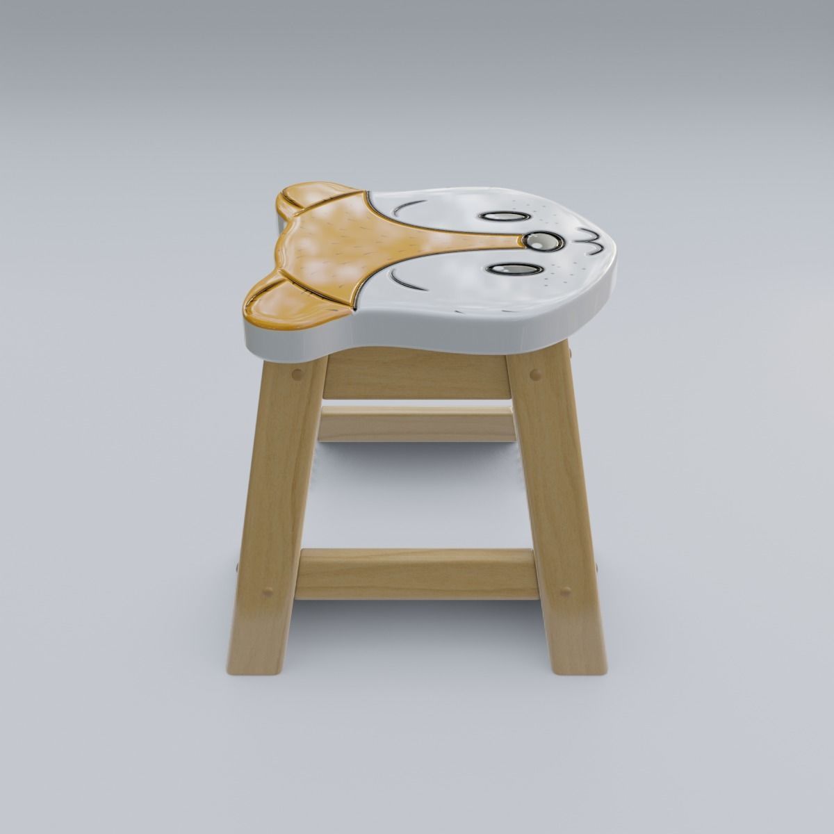 Child Step Stool Fox 3D model | CGTrader
