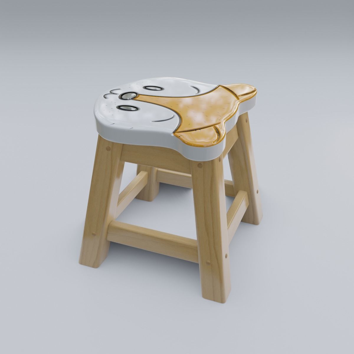 Child Step Stool Fox 3D model | CGTrader