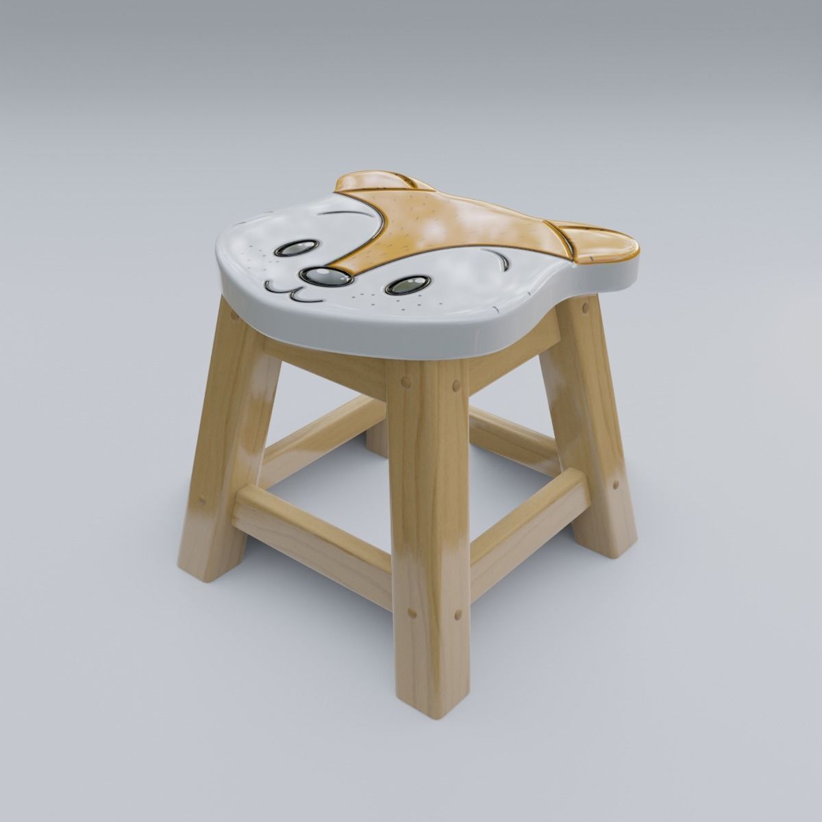 Child Step Stool Fox 3D model | CGTrader
