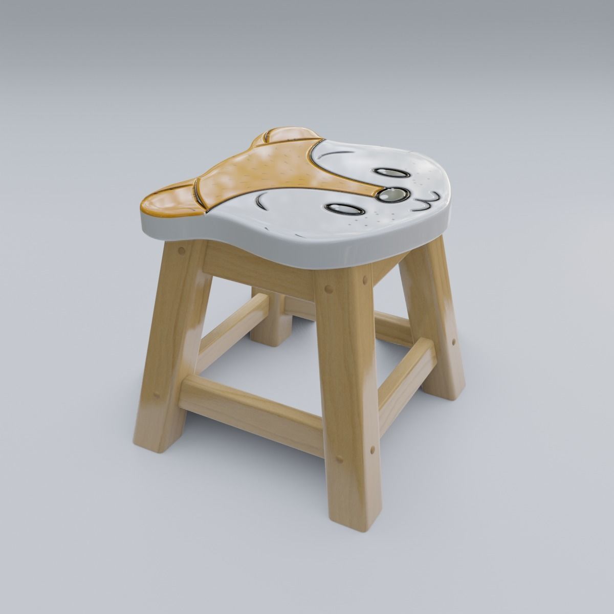 Child Step Stool Fox 3D model | CGTrader