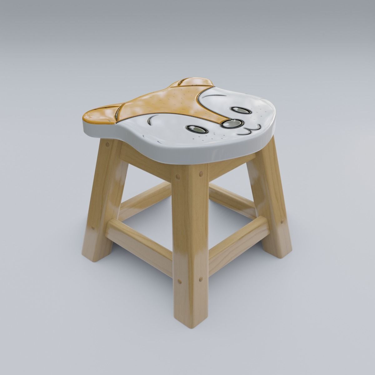 Child Step Stool Fox 3D model | CGTrader