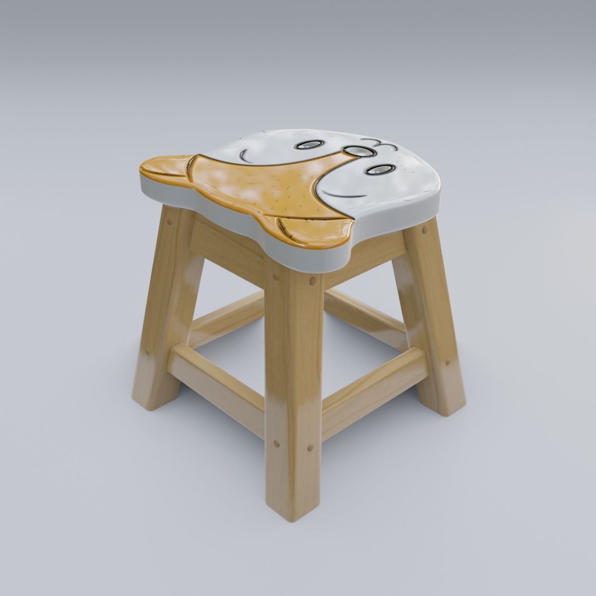 Child Step Stool Fox 3D model | CGTrader