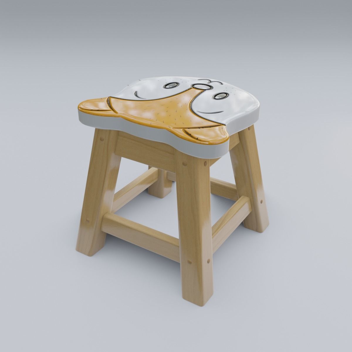Child Step Stool Fox 3D model | CGTrader