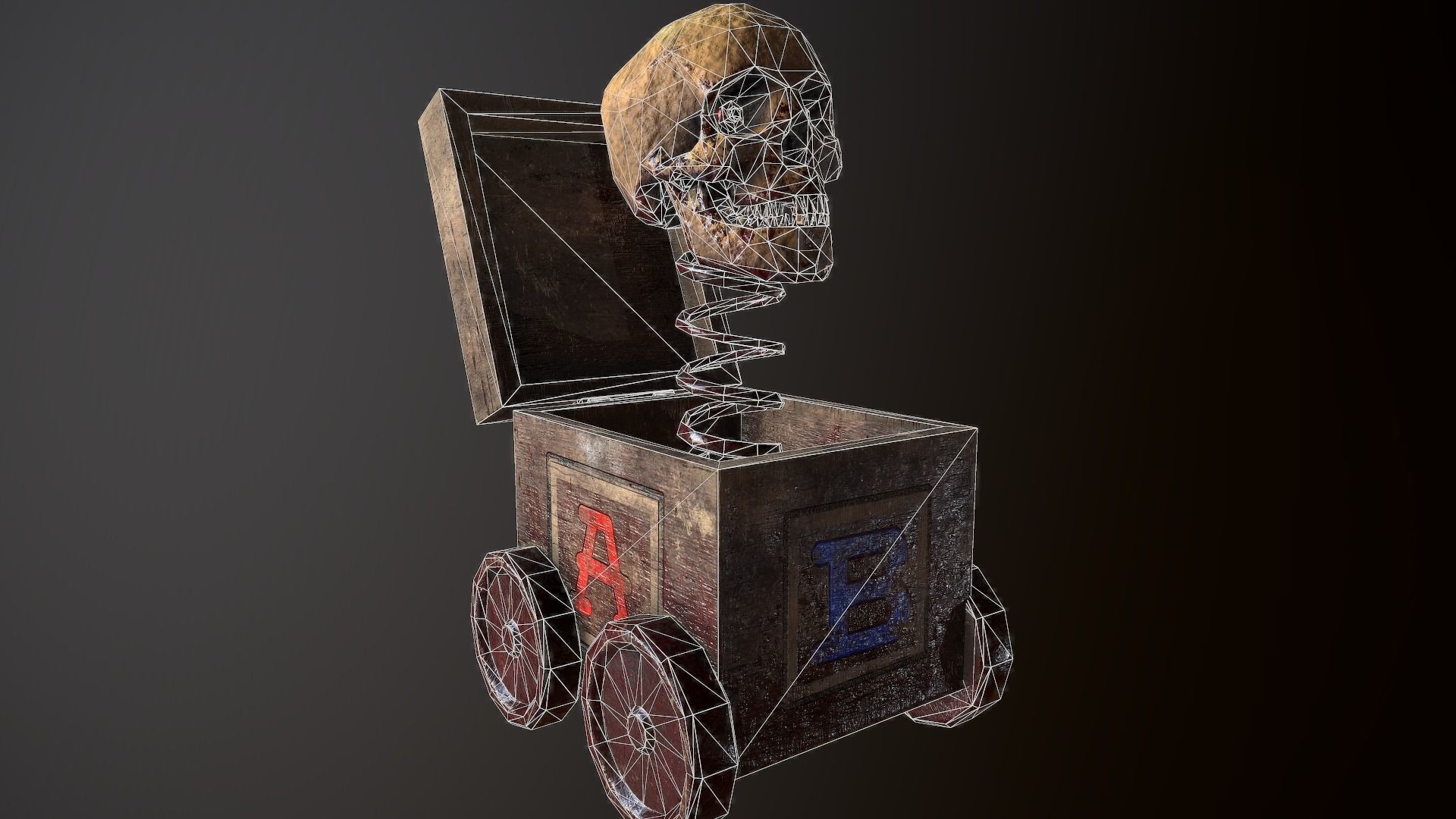 3D model Skull-box horror character VR / AR / low-poly | CGTrader
