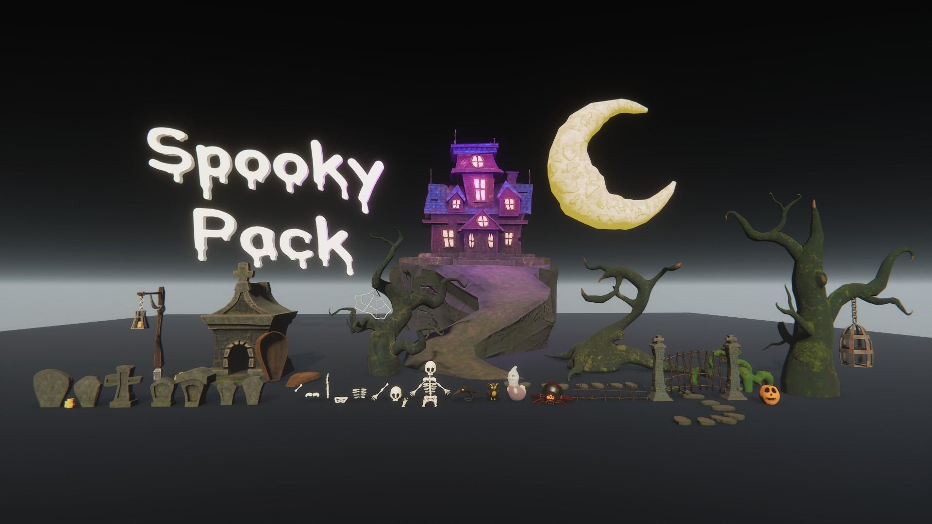 3D model Cartoon spooky low poly 3D models VR / AR / low-poly | CGTrader