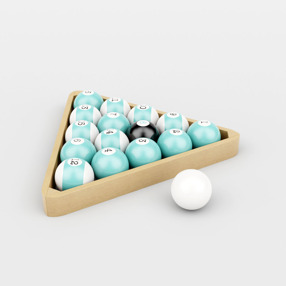 Wood Pool Triangle and Ball Set 3D model | CGTrader