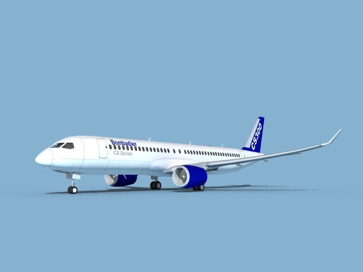Bombardier CS300 3D model rigged | CGTrader