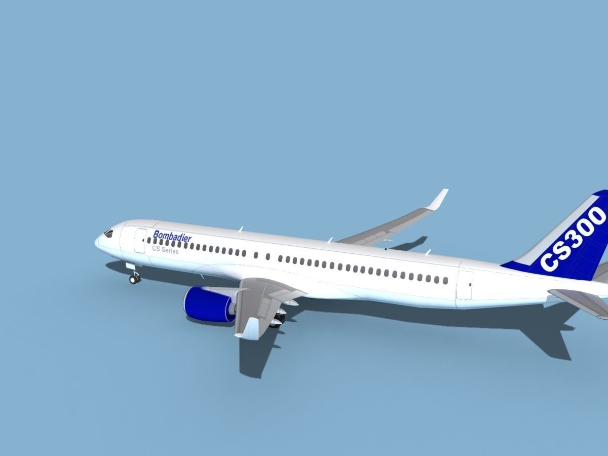 Bombardier CS300 3D model rigged | CGTrader