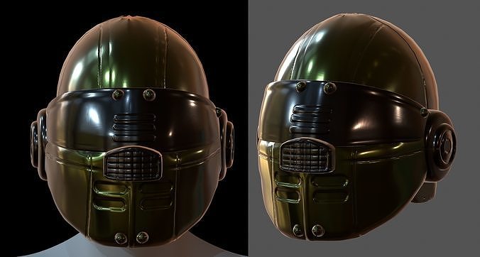 3D model Helmet plastic mask Low-poly 3D model VR / AR / low-poly ...