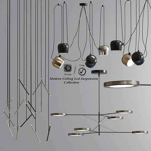 Modern Ceiling Led Suspension Collection 3D model | CGTrader