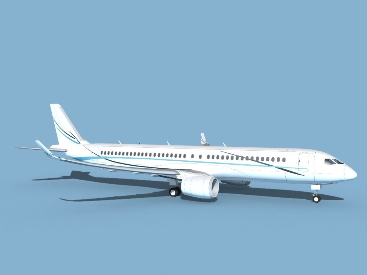 Airbus A220-300 Corporate 3 3D model rigged | CGTrader