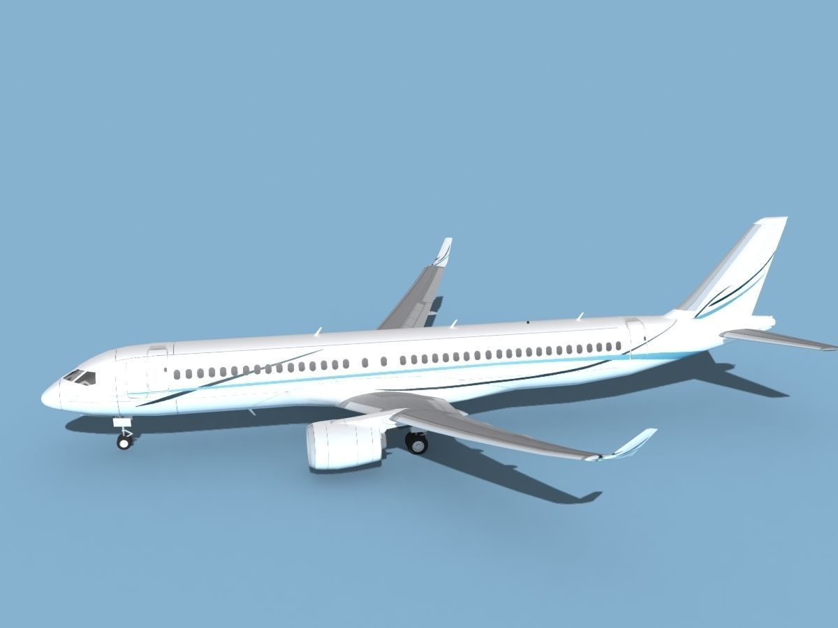 Airbus A220-300 Corporate 3 3D model rigged | CGTrader