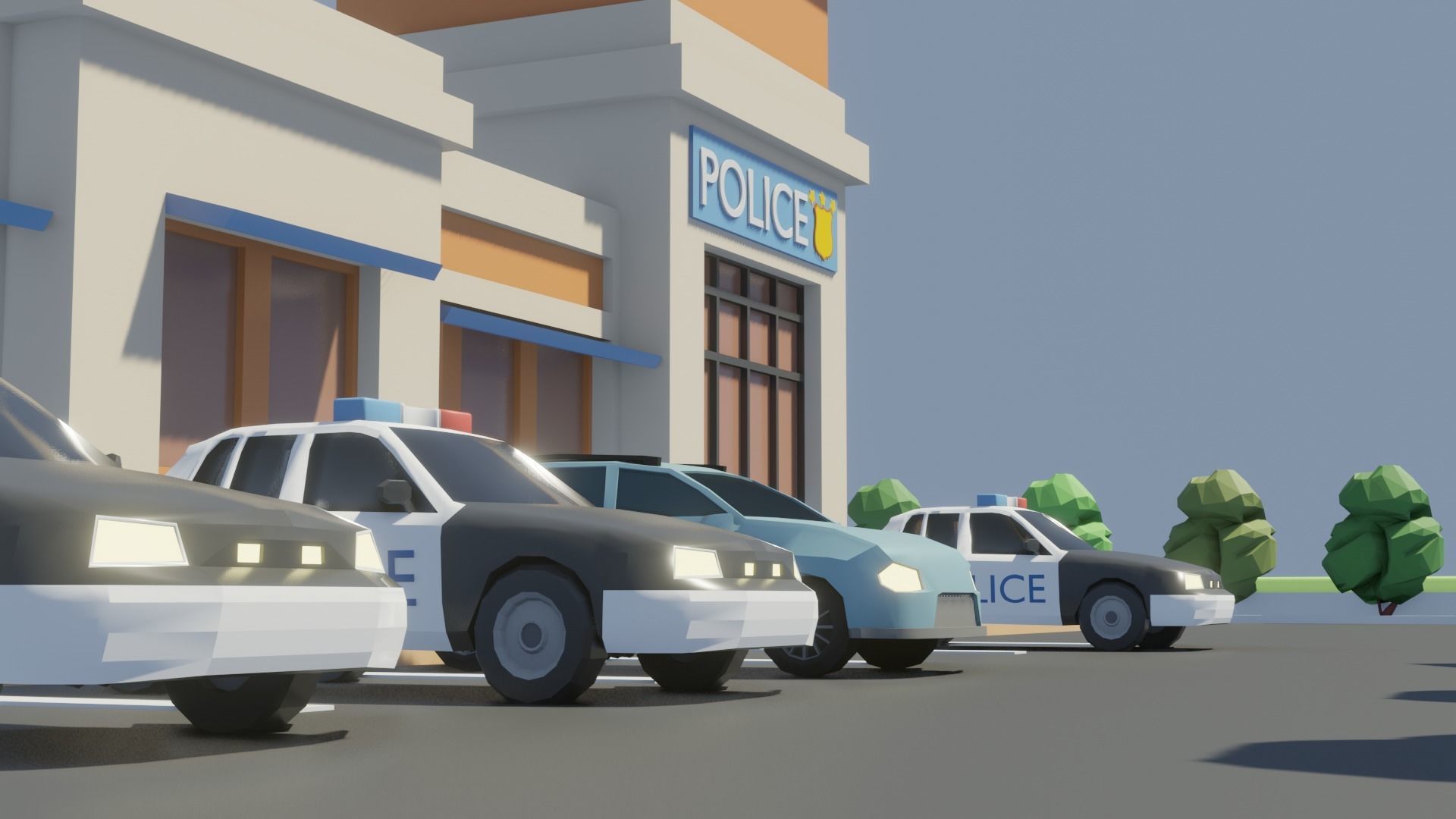 3D model Low poly Police Station VR / AR / low-poly | CGTrader