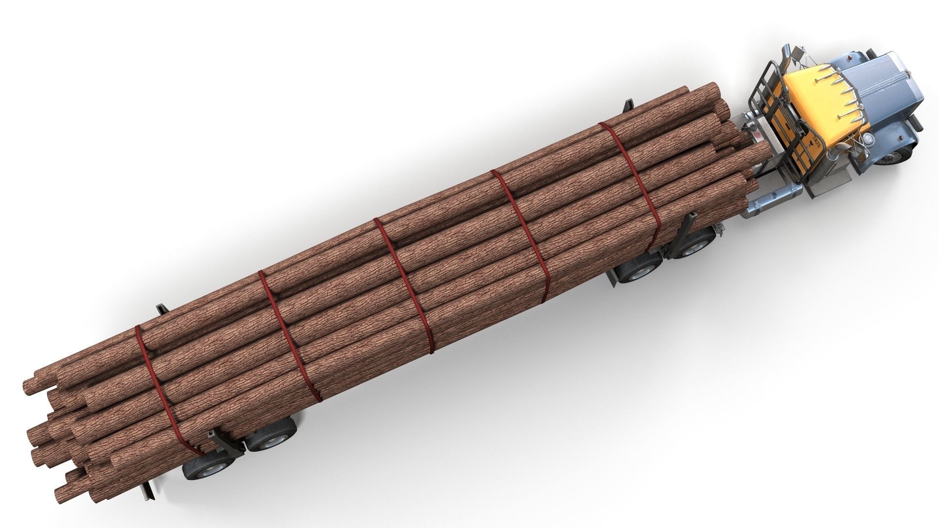 3D model Peterbilt 359 log trailer VR / AR / low-poly | CGTrader