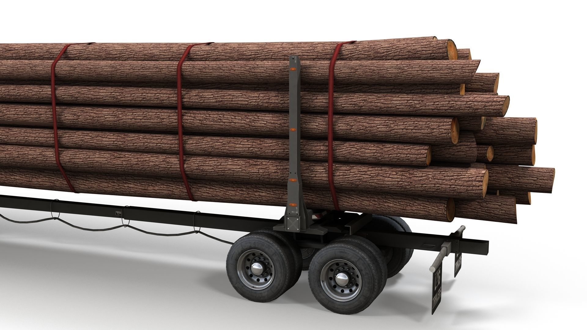 3D model Peterbilt 359 log trailer VR / AR / low-poly | CGTrader