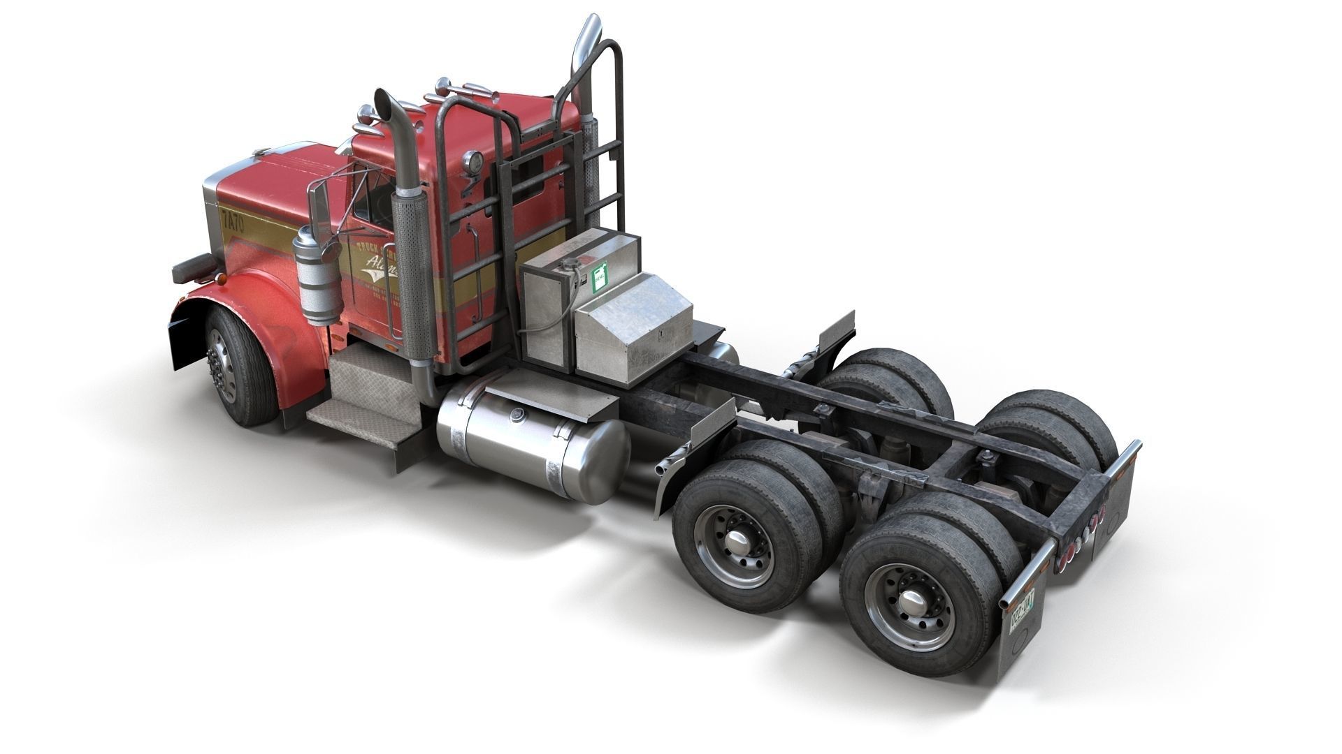 3D model Peterbilt 359 log trailer VR / AR / low-poly | CGTrader