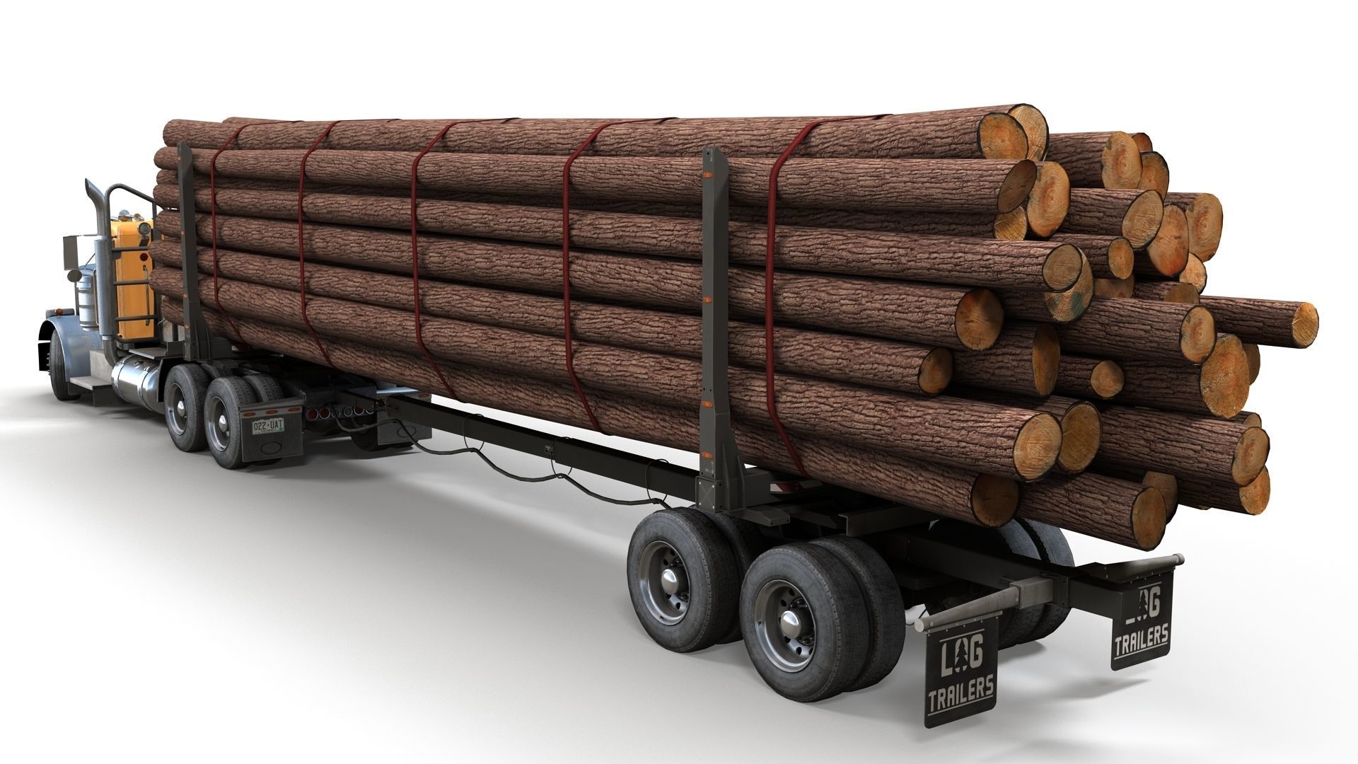 3D model Peterbilt 359 log trailer VR / AR / low-poly | CGTrader