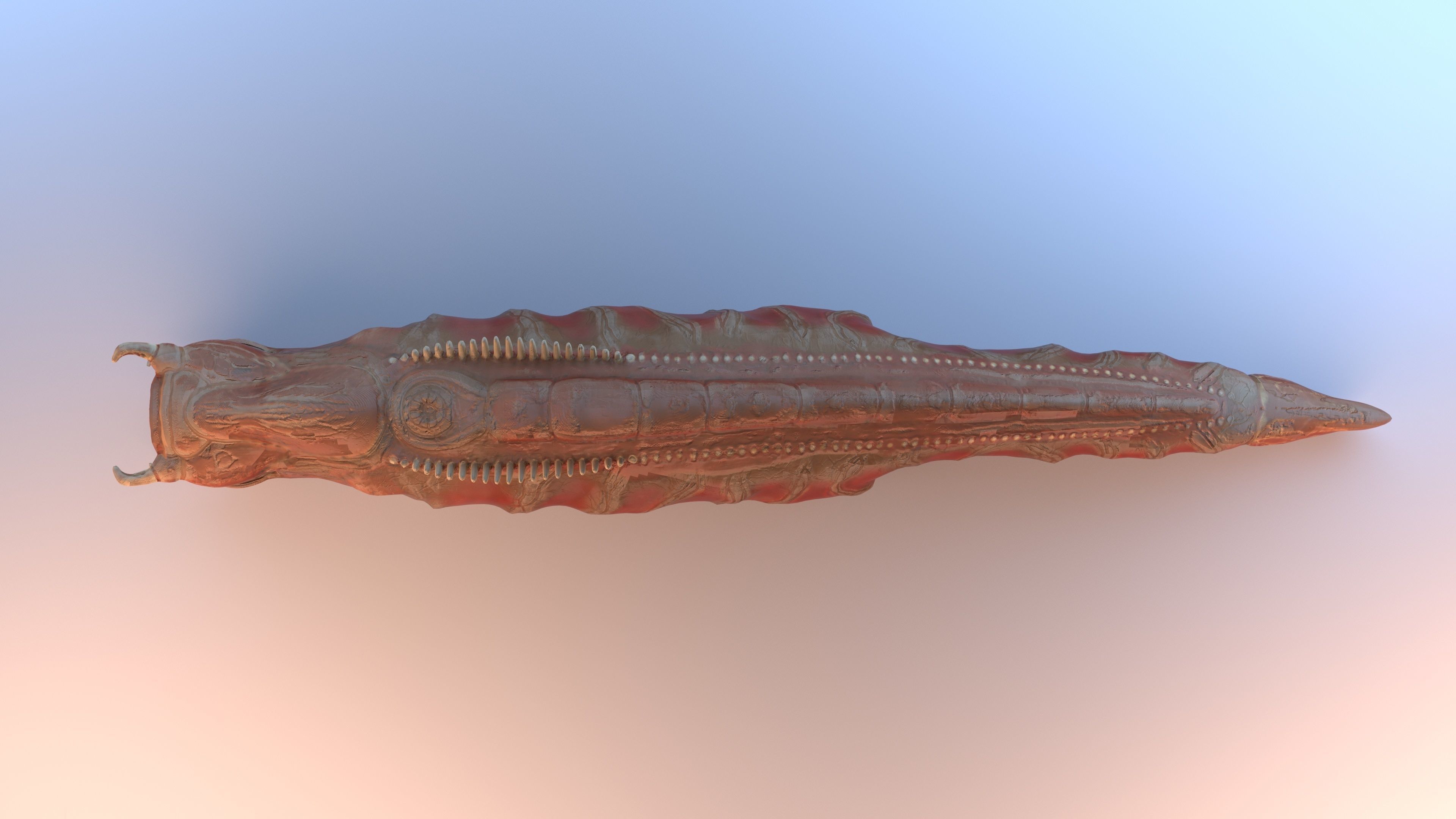 Worm monster 3D model rigged | CGTrader