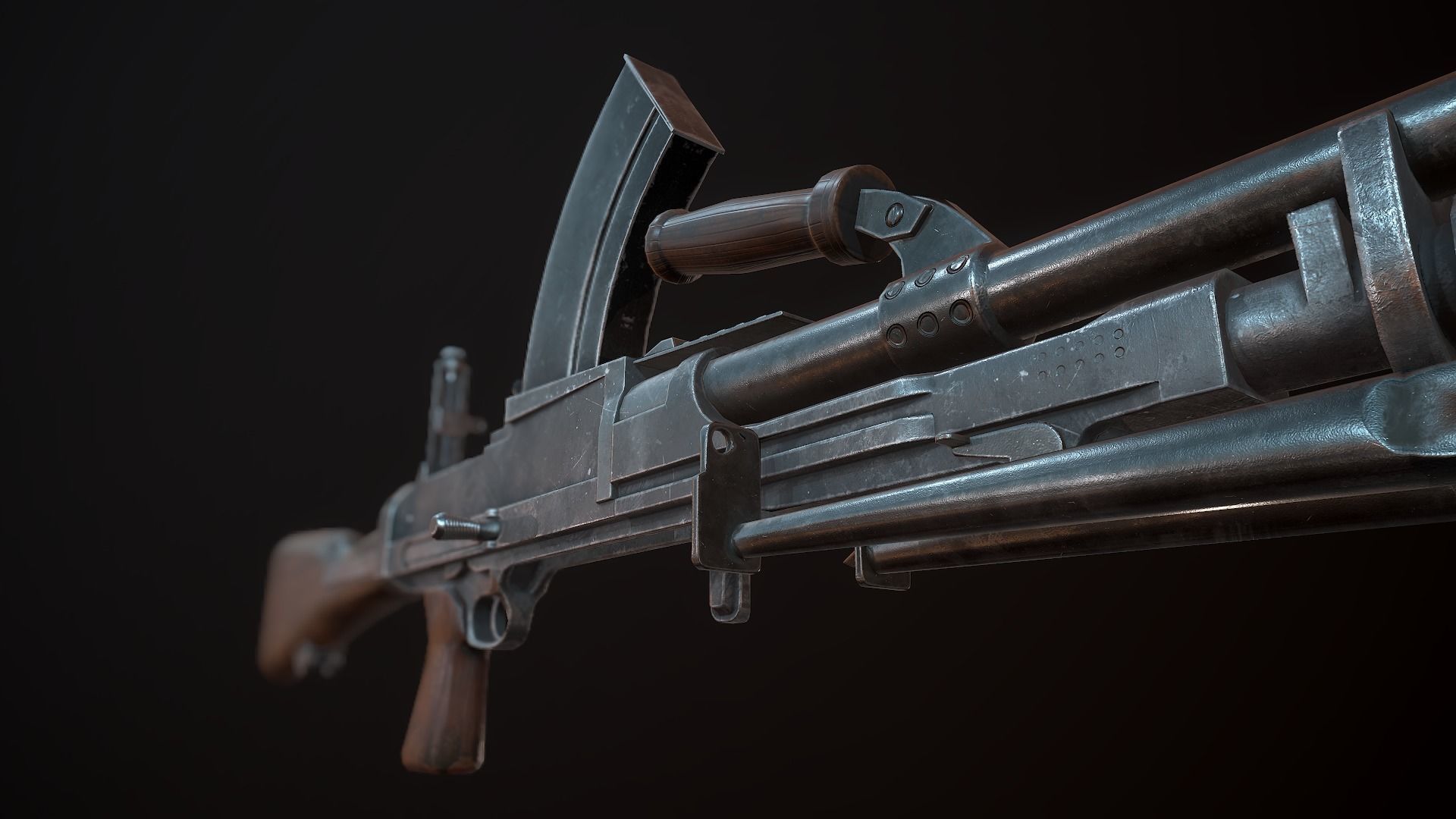 3D model Bren Mk II WW2 Machine Gun low-poly PBR VR / AR / low-poly ...