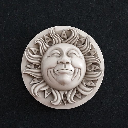 Jewelry pendant Sun Face mask 3D model 3D printable | CGTrader