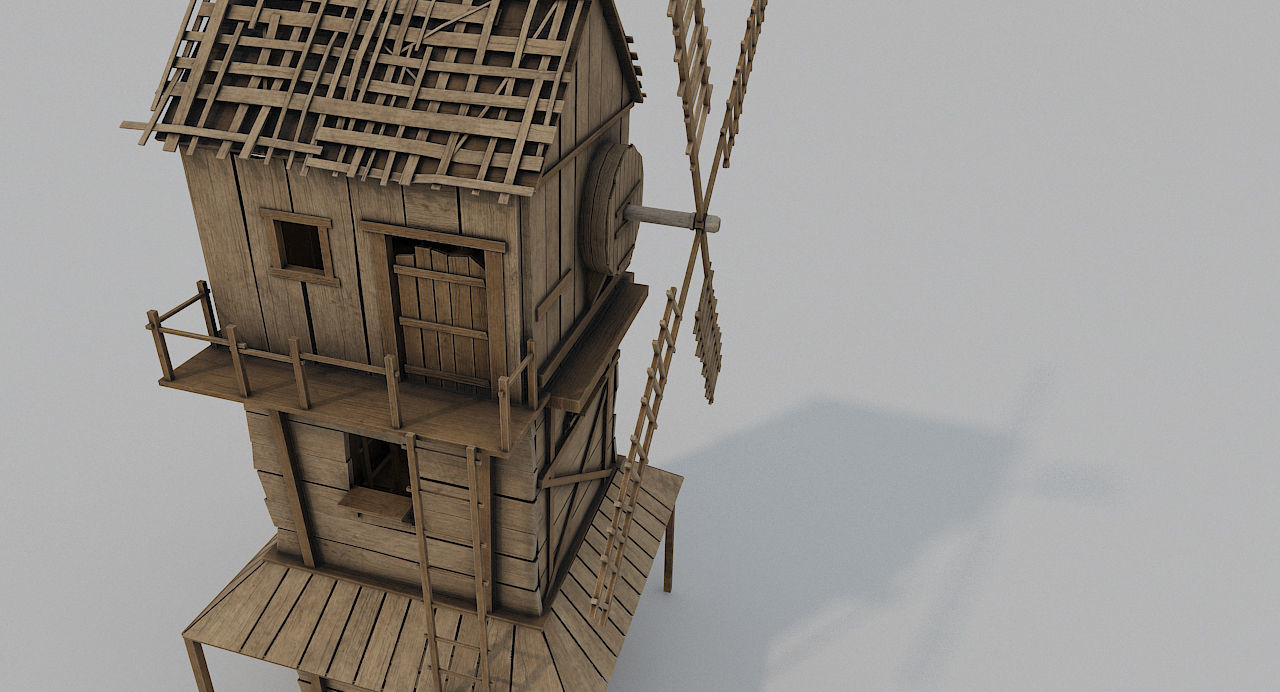 3D model Medieval Wooden Windmill PBR VR / AR / low-poly | CGTrader