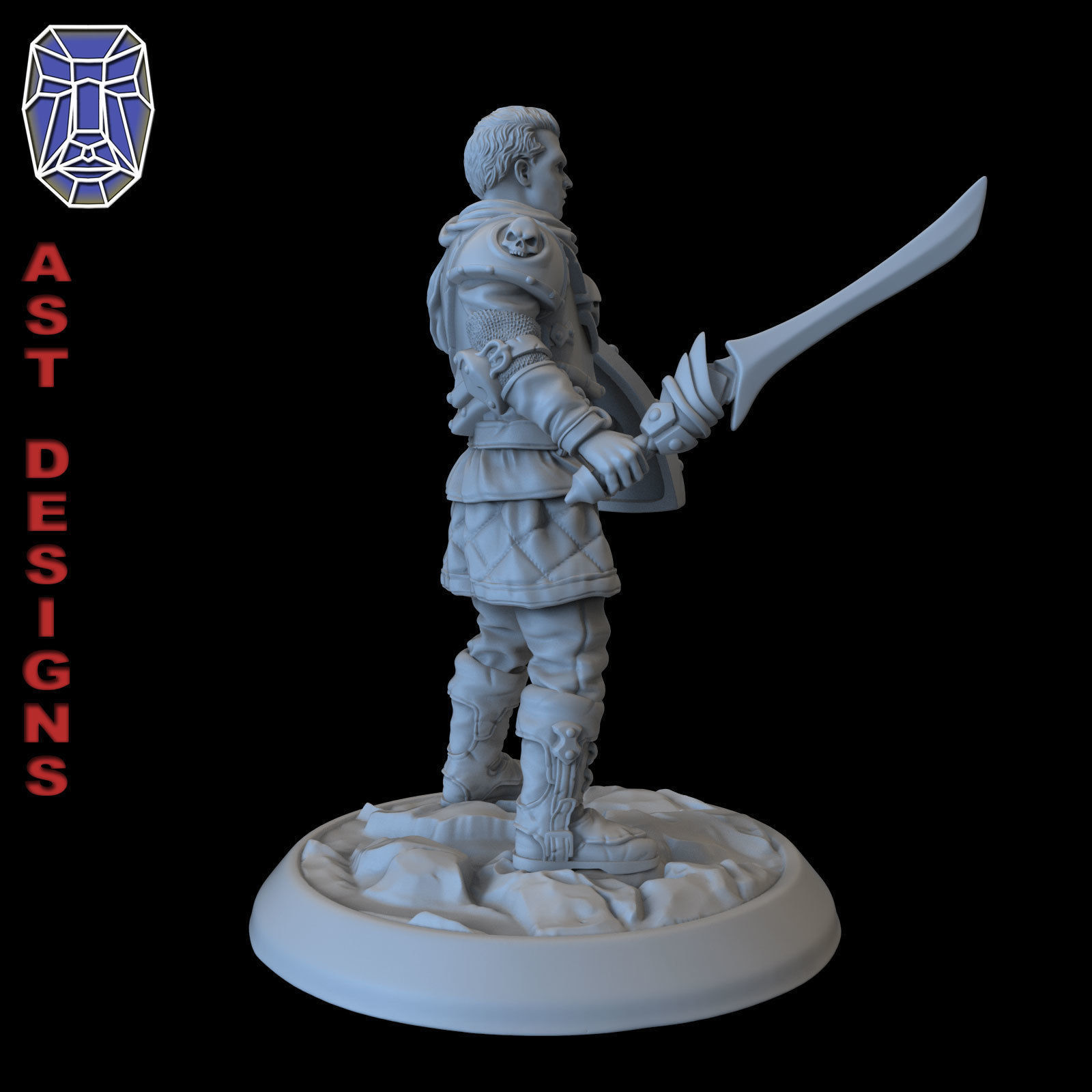Fantasy character 1-0 warrior Miniature 3D model 3D printable | CGTrader