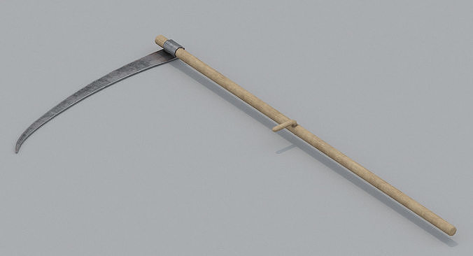 3D model Scythe PBR wooden VR / AR / low-poly | CGTrader