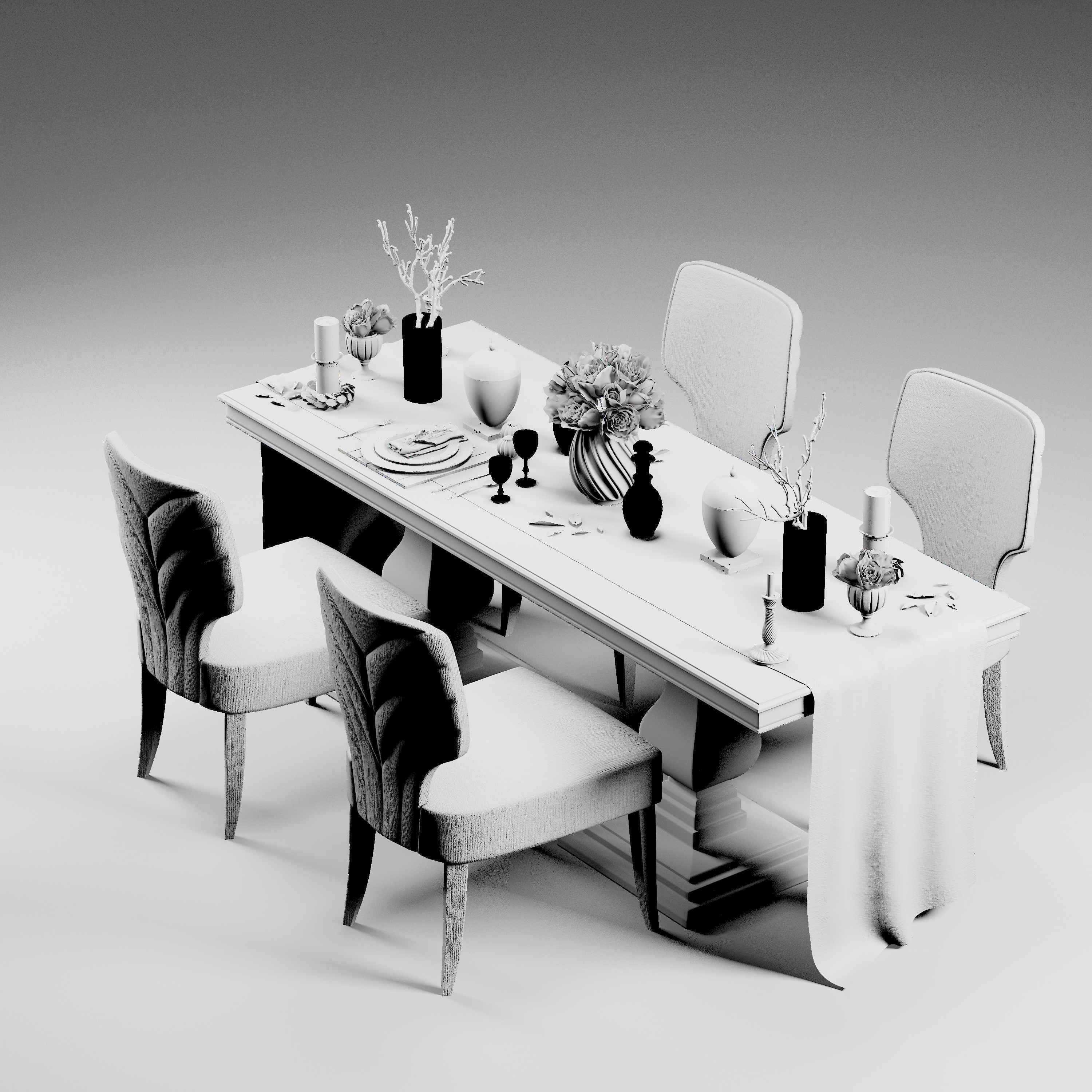 Tenarchstudio Dining Table-Decor Render Ready Vray - Corona 3D model ...
