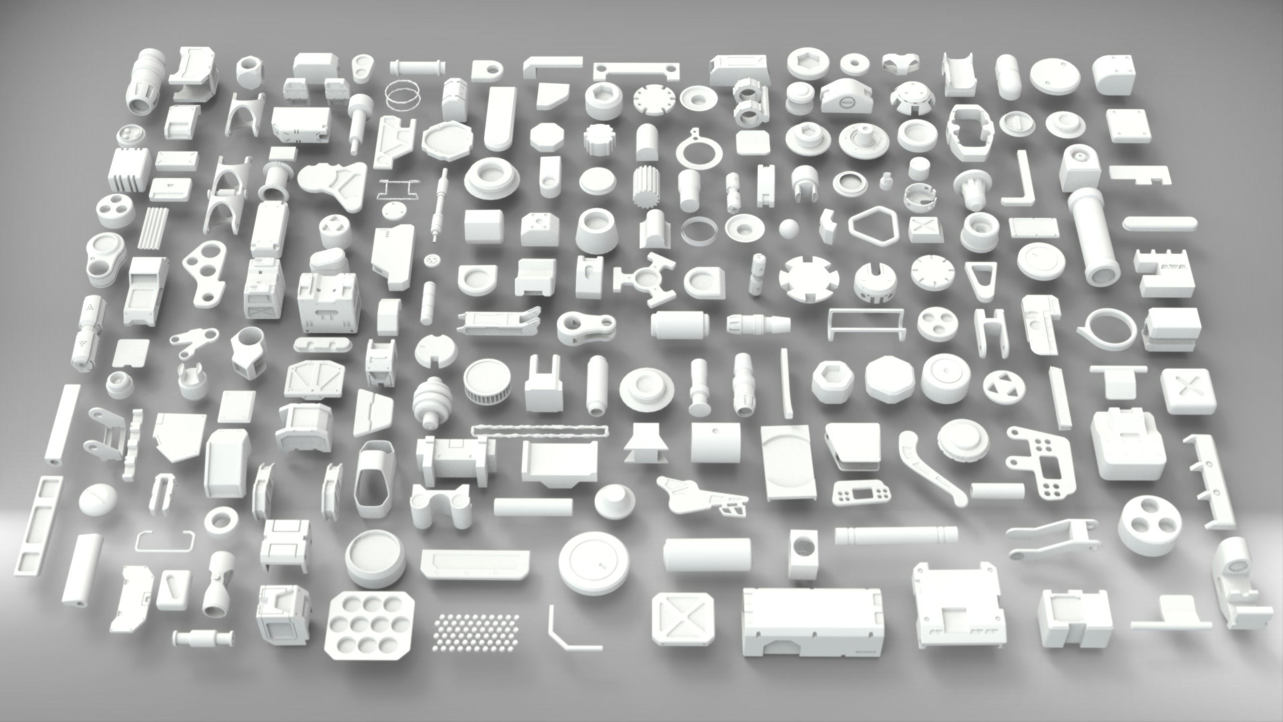 Kitbash-2 group of plastic parts 3D model | CGTrader
