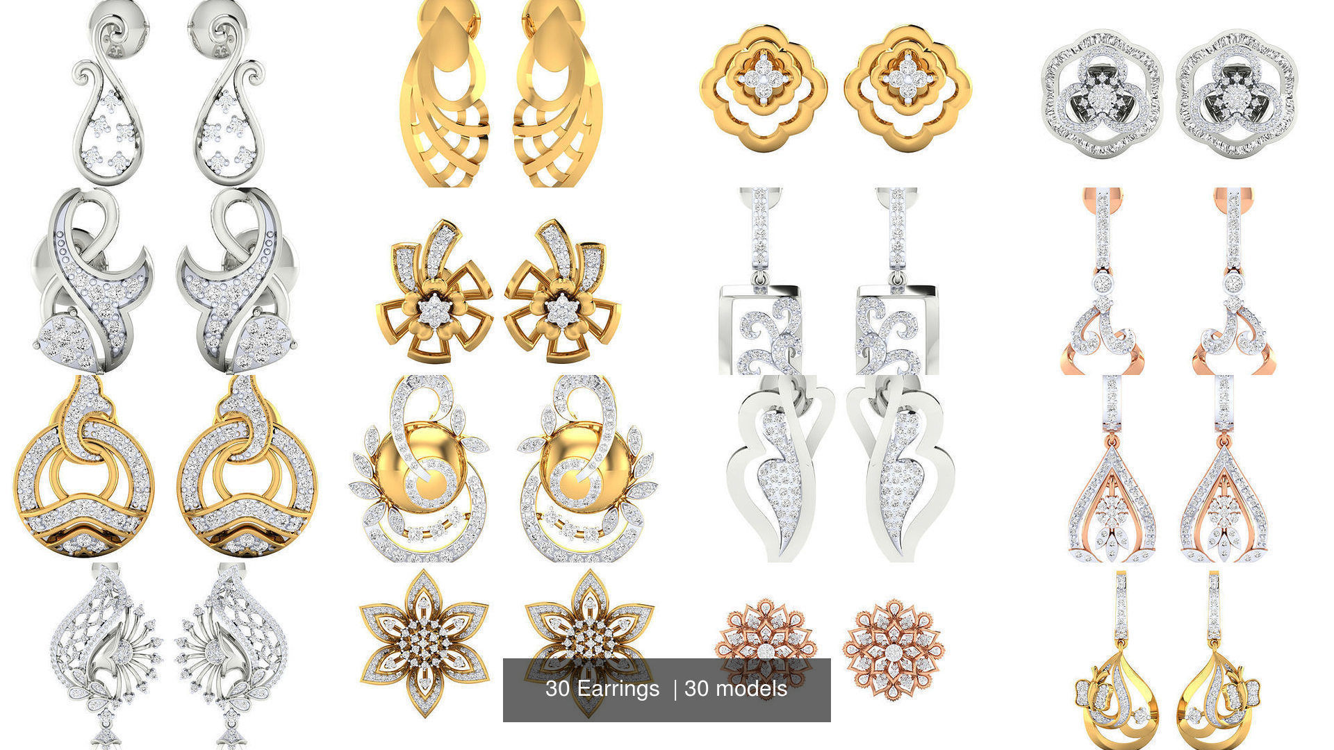 30 Earrings 3D Model Collection | CGTrader
