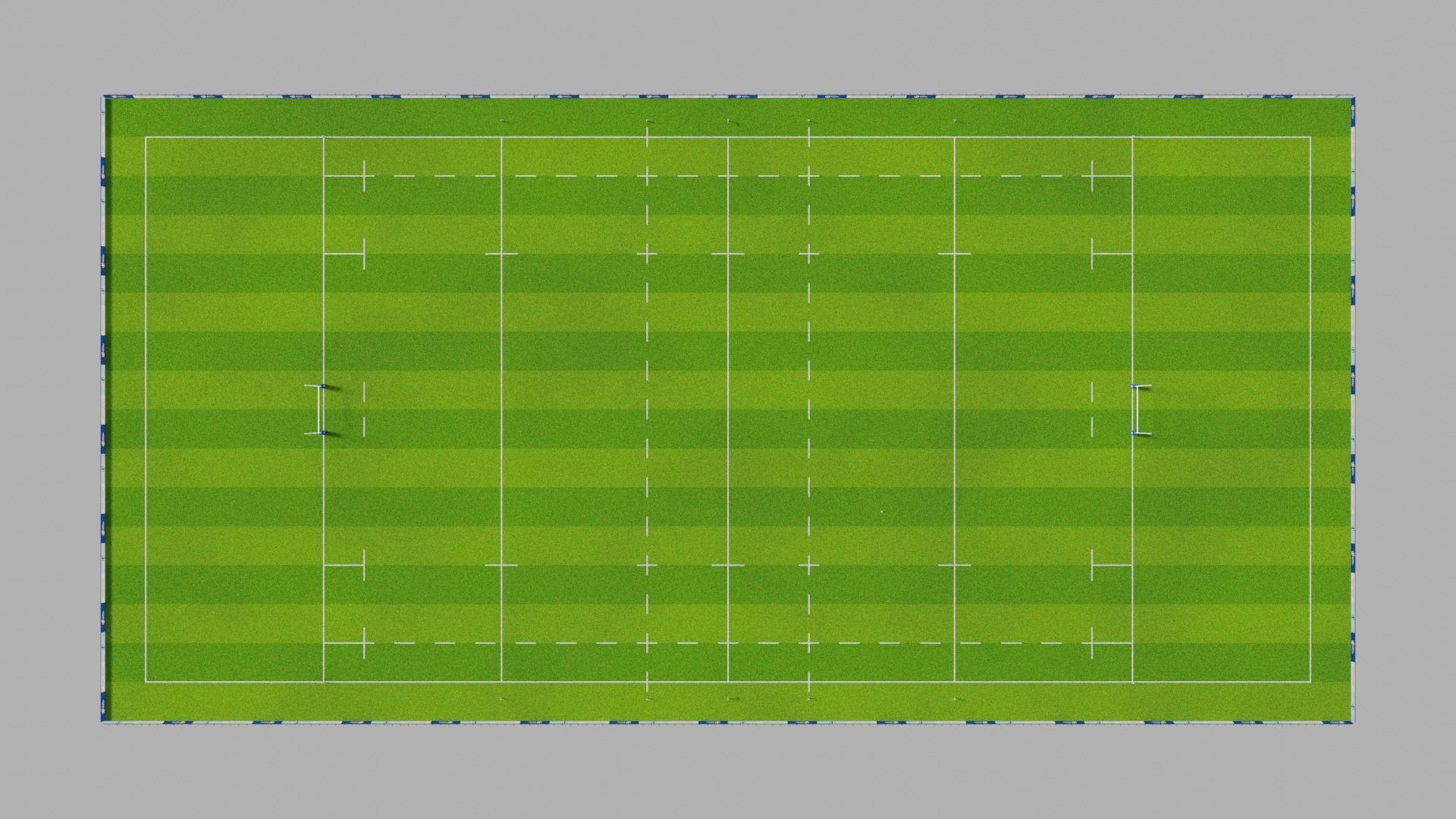 rugby field with goals 3D model | CGTrader