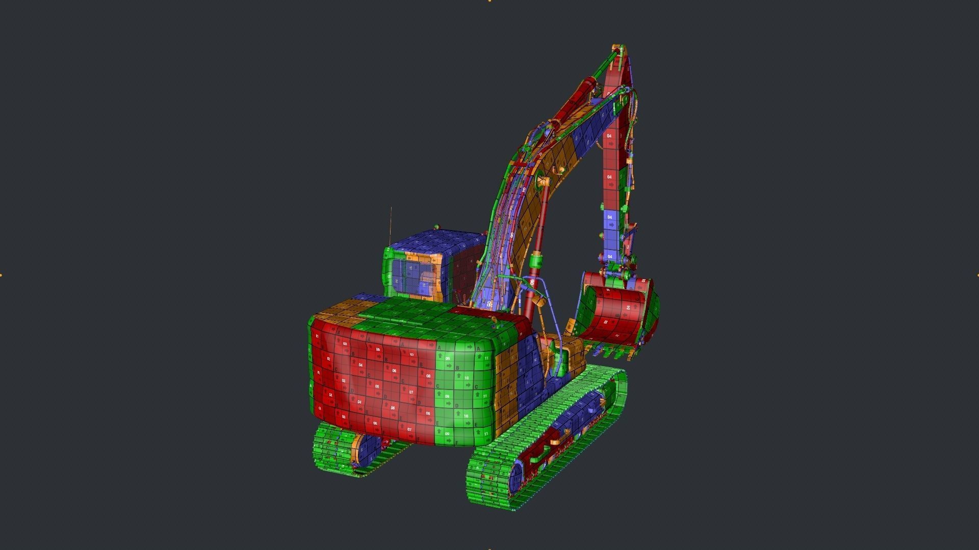Excavator Rig 3D model rigged | CGTrader