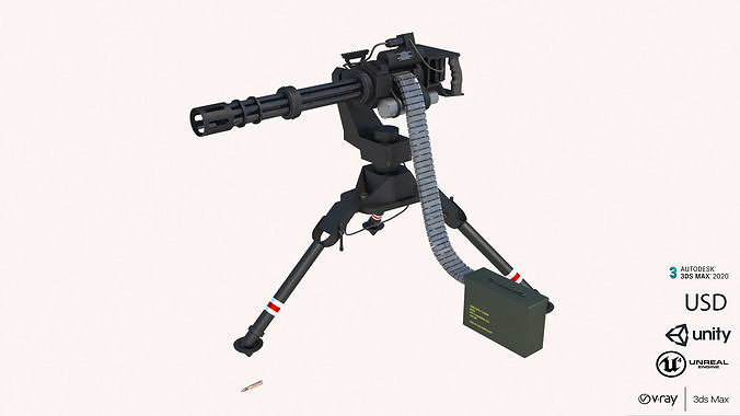 3D model Modern Minigun VR / AR / low-poly | CGTrader